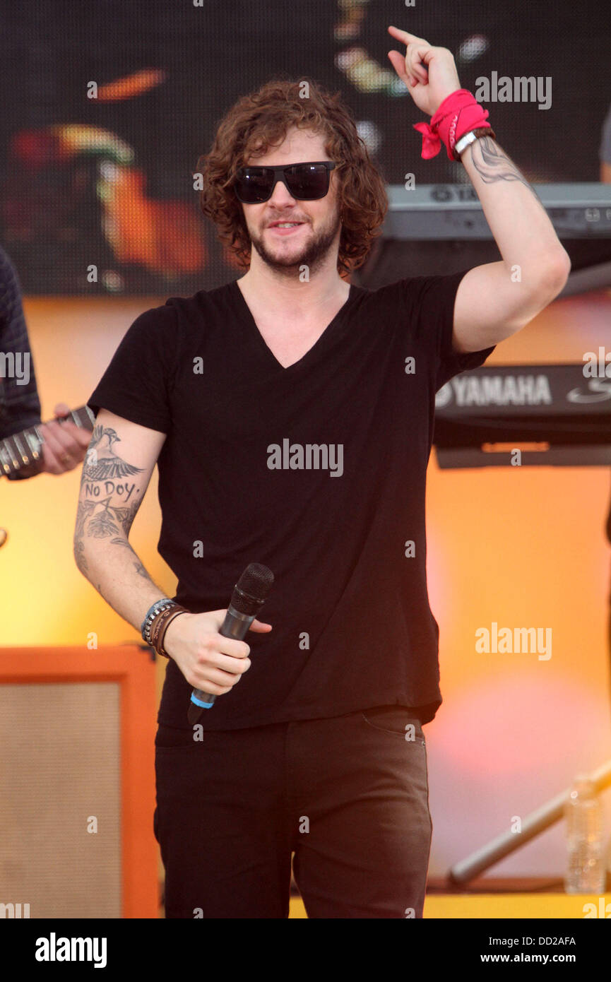 New York, New York, USA. 23rd Aug, 2013. Singer JAY MCGUINESS from 'The ...