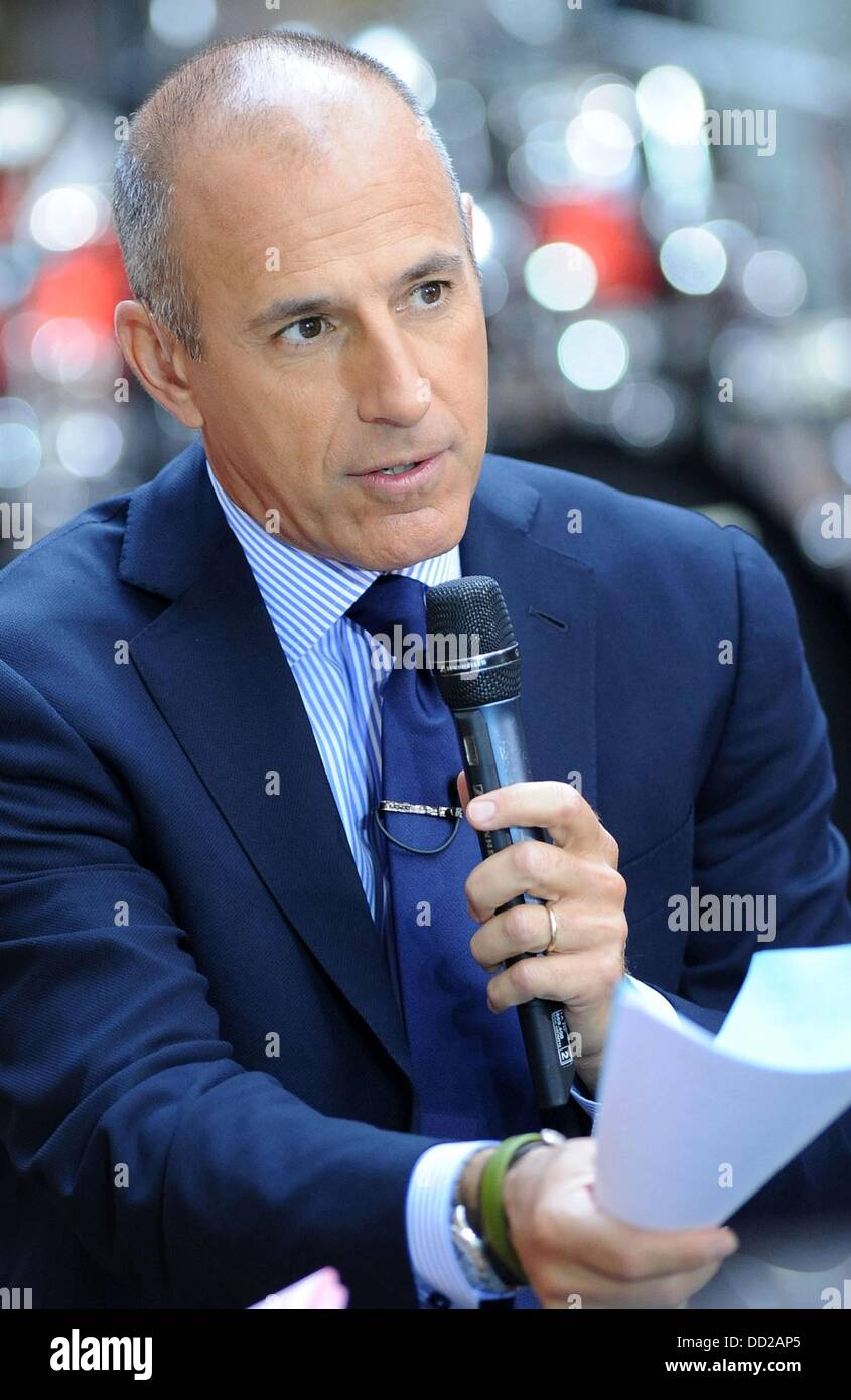 New York, NY. 23rd Aug, 2013. Matt Lauer on stage for NBC Today Show ...