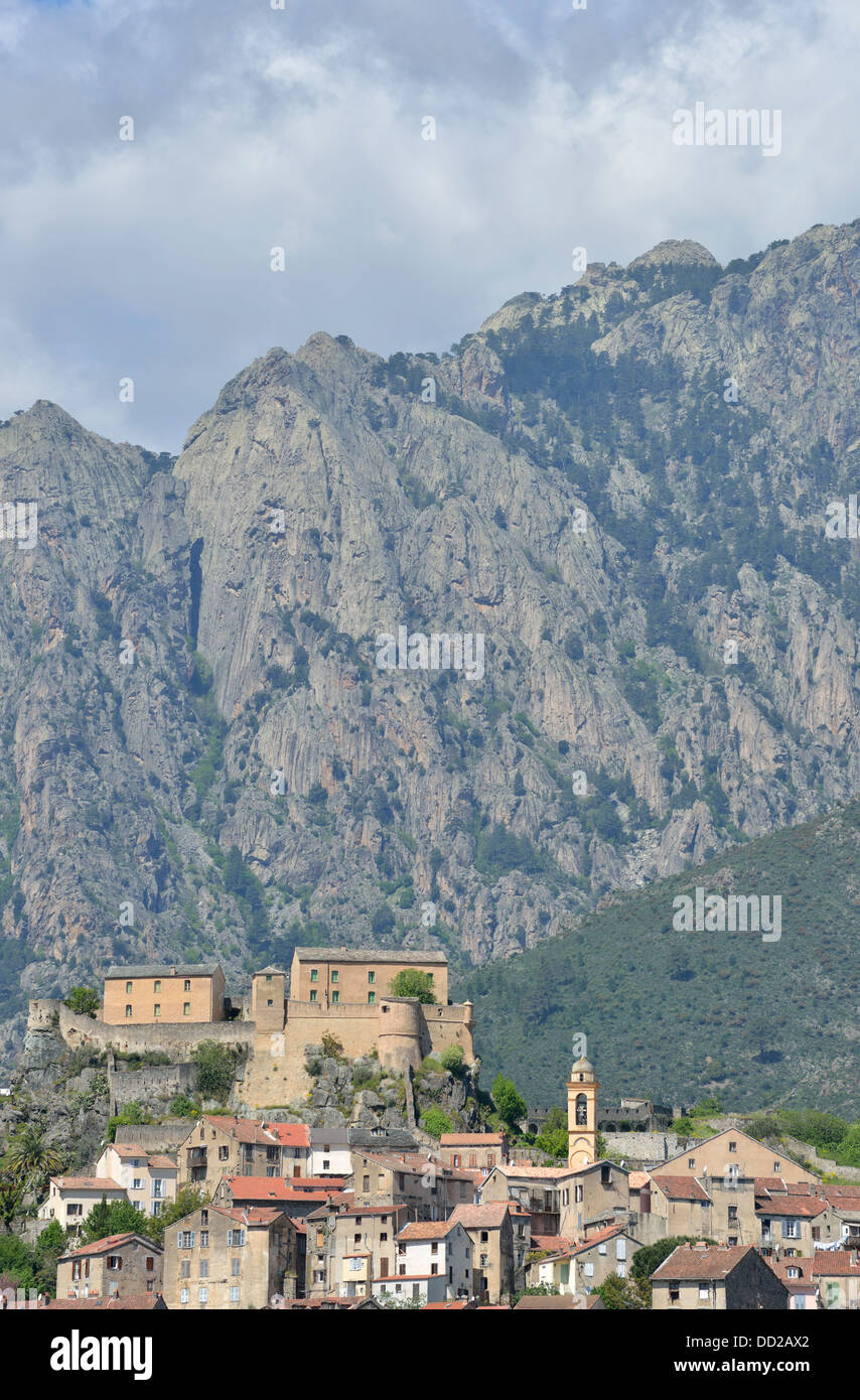The Citadel and the city of Corte, Corsica, France Stock Photo - Alamy