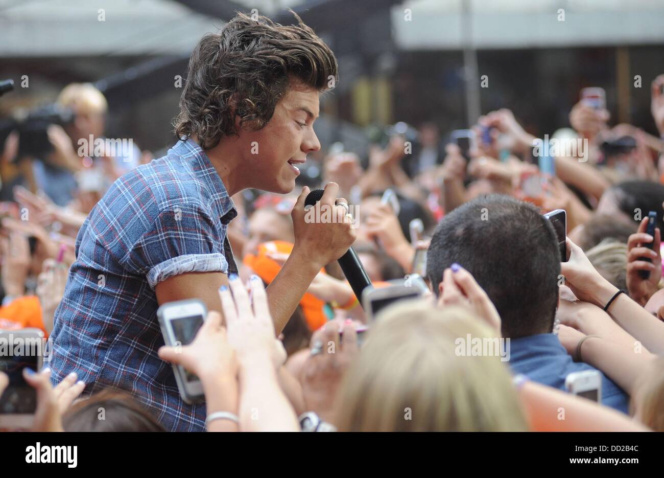 New York, NY. 23rd Aug, 2013. Harry Styles on stage for NBC Today Show ...