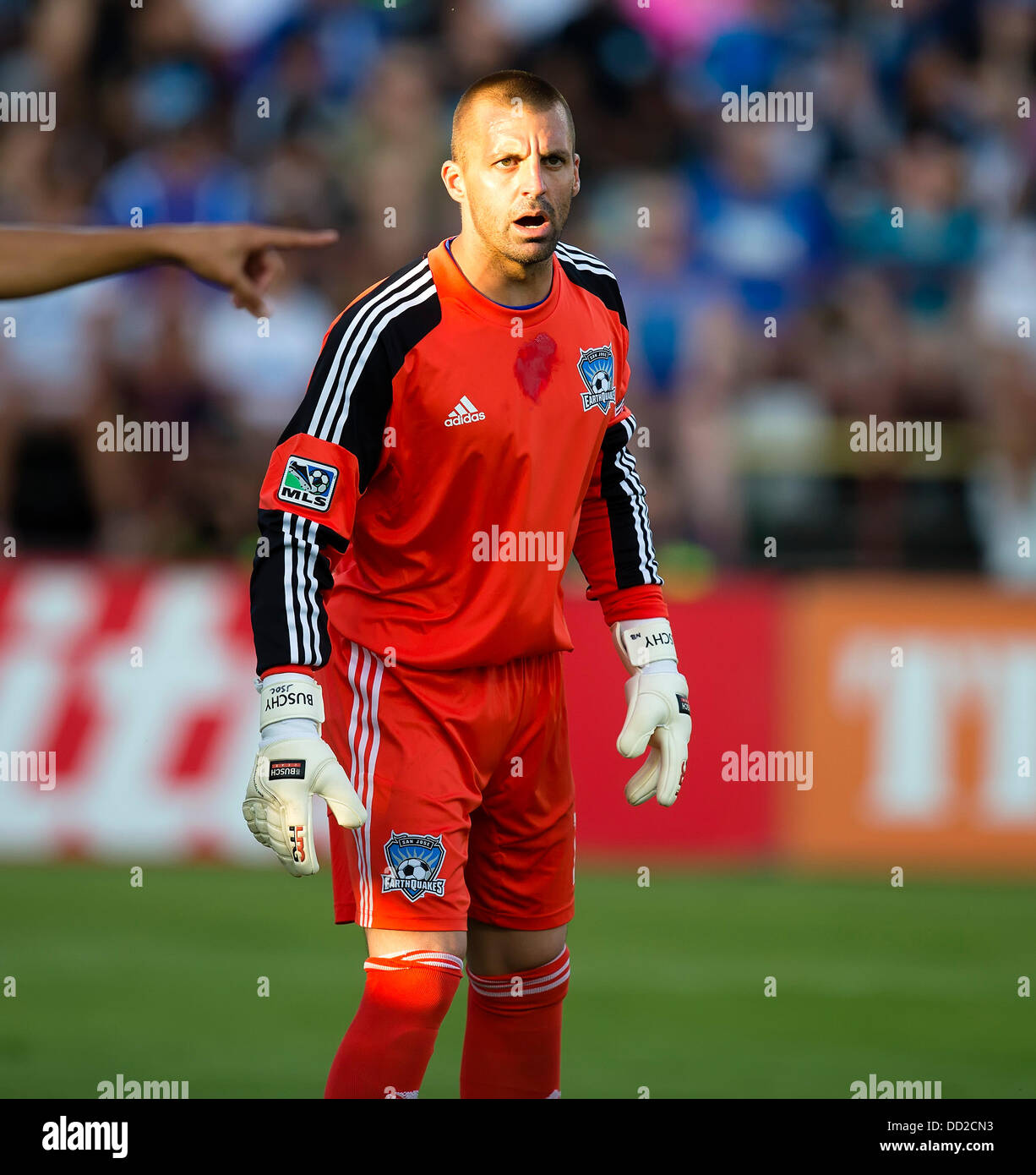 August 18, 2013: San Jose Earthquakes goalkeeper Jon Busch (18) in ...