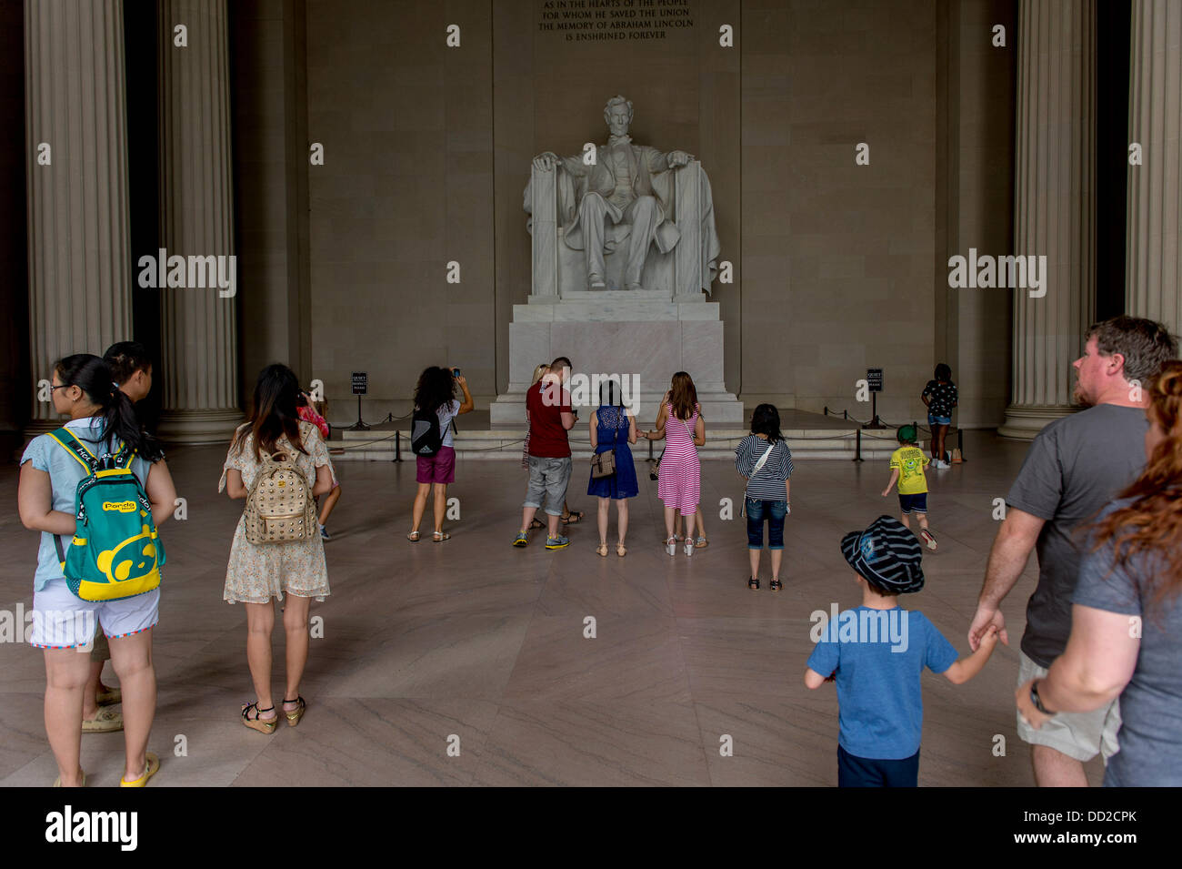 Washington, D.C. USA. 23rd Aug, 2013. Tourists visit the Lincoln ...