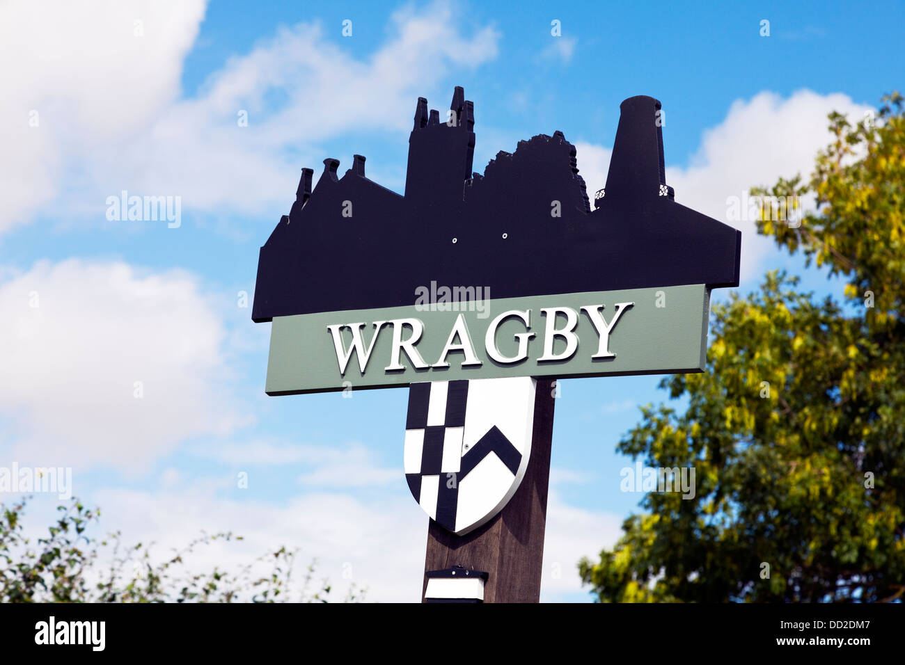 Wragby village sign Lincolnshire UK England Stock Photo - Alamy
