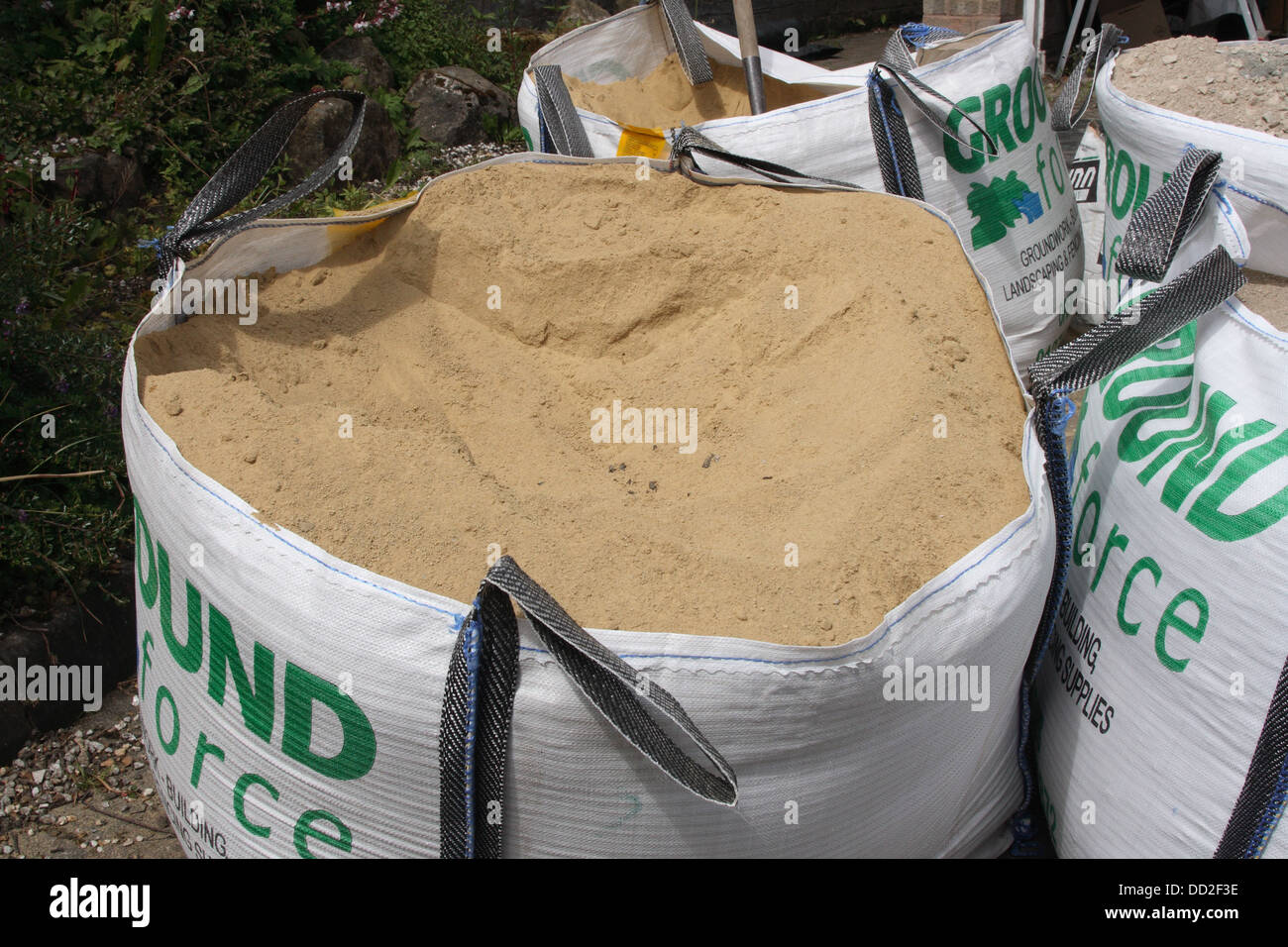 A sack of builders sand Stock Photo - Alamy