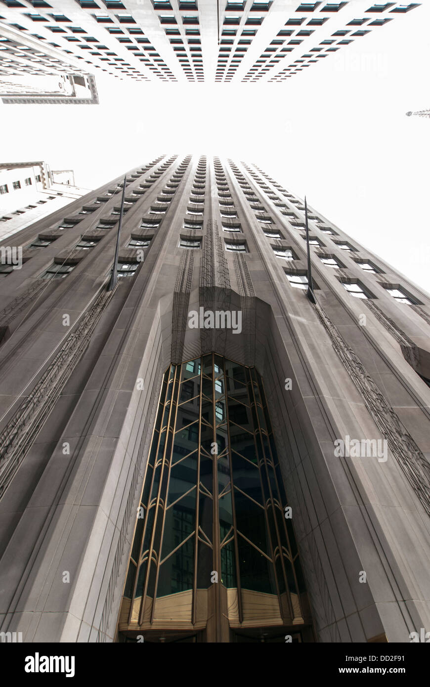 Building seen from the bottom in New York Stock Photo - Alamy