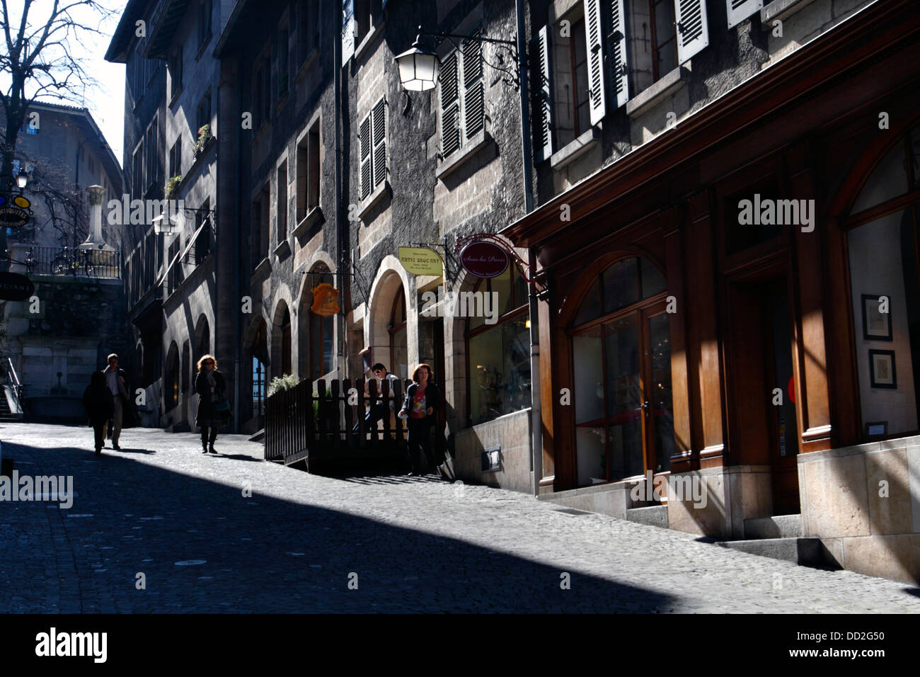 A street in the Old Town, Geneva, Switzerland Stock Photo - Alamy