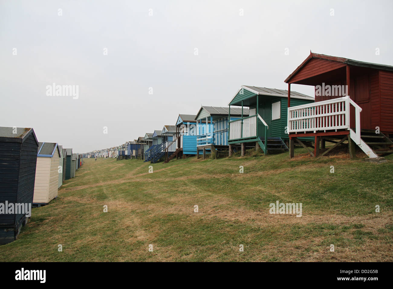 Beach huts at Tankerton, Whitstable on the north Kent coast Stock Photo ...