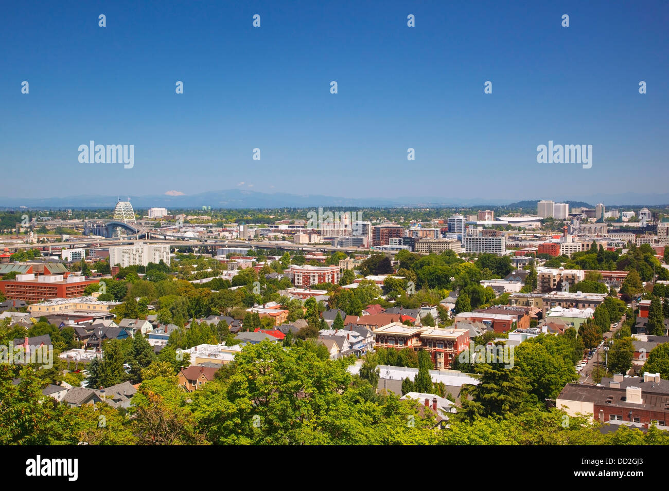 Mount hood portland city oregon skyline mountain mountains hi-res stock ...