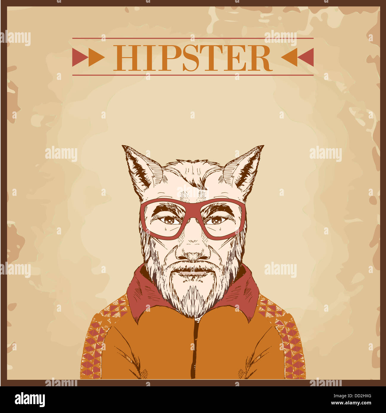 hipster animal character Stock Photo - Alamy
