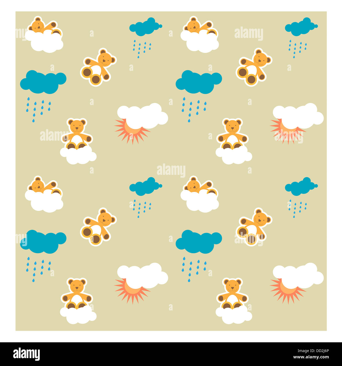 Pattern, seamless baby background with teddy bear Stock Photo - Alamy