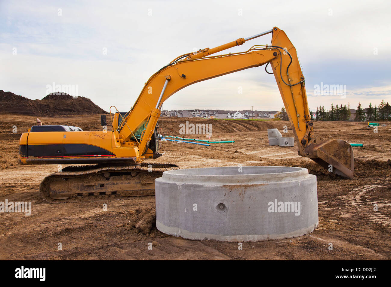 Infrastructure Development In A New Residential Area; Edmonton, Alberta ...