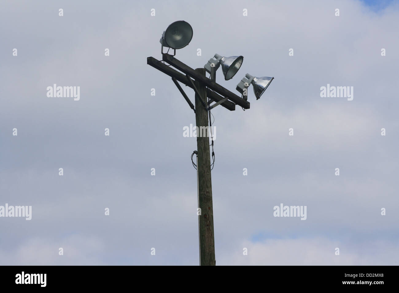 Single Pole of Field Lights Stock Photo - Alamy