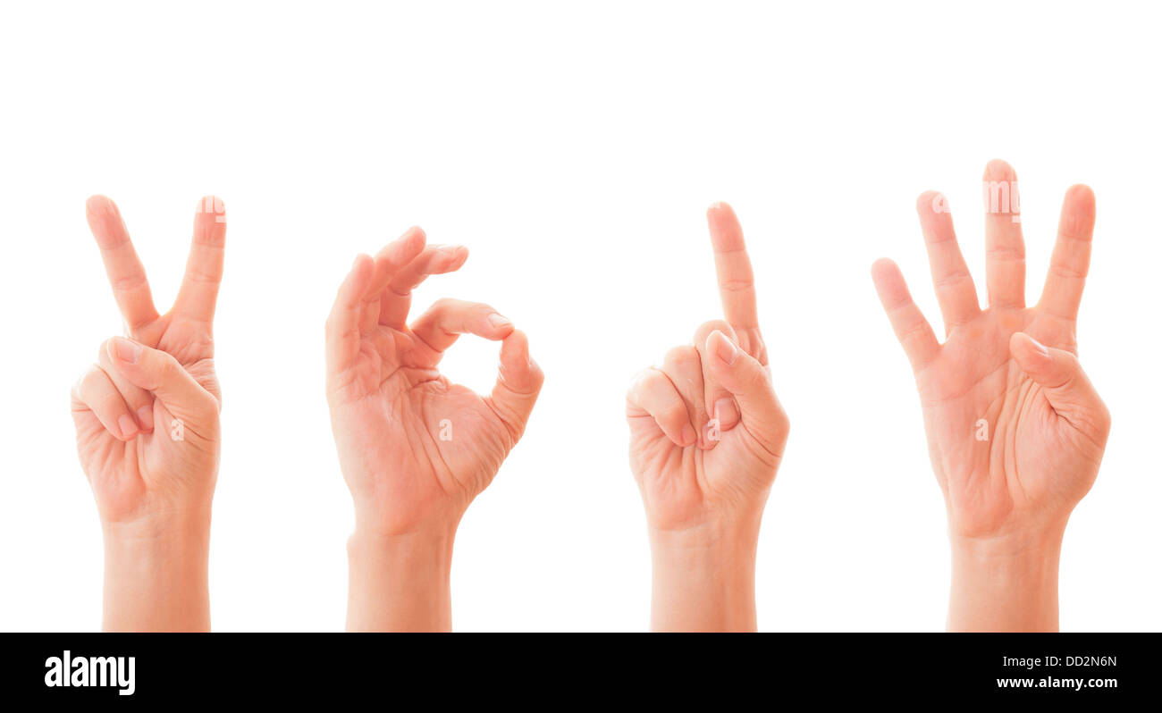 hands forming number 2014 isolated on white Stock Photo - Alamy