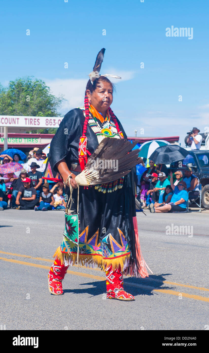 Native American with traditional costume participates at the 92 annual ...