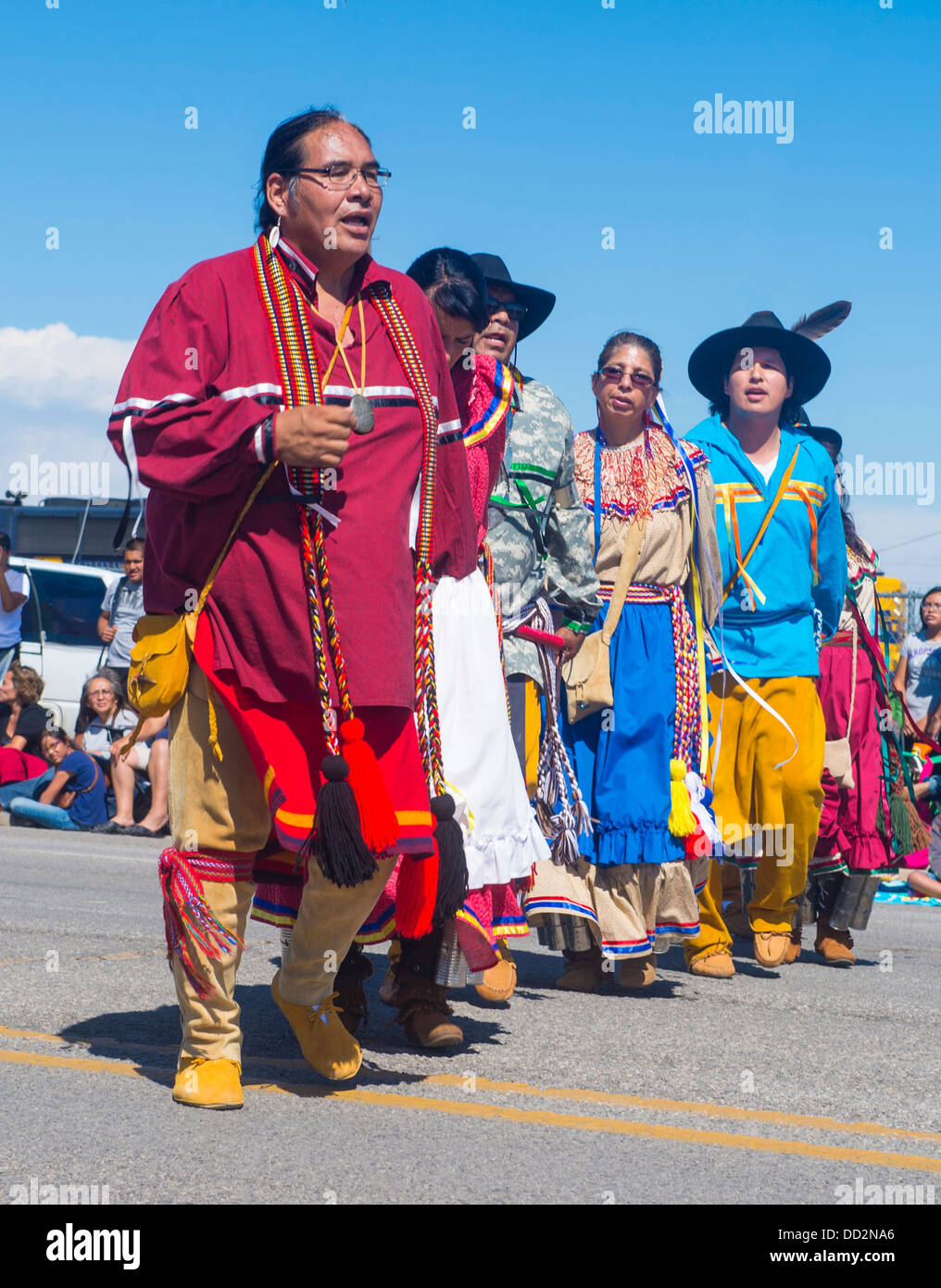 Native Americans with traditional costume participates at the 92 annual ...