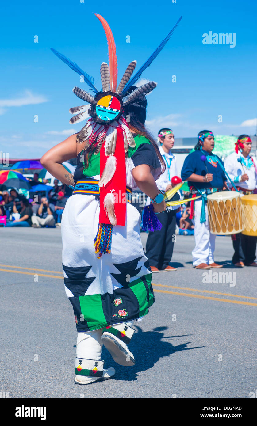Native Americans with traditional costume participates at the 92 annual ...