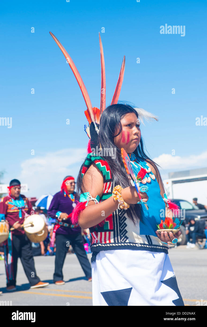 Native Americans with traditional costume participates at the 92 annual ...