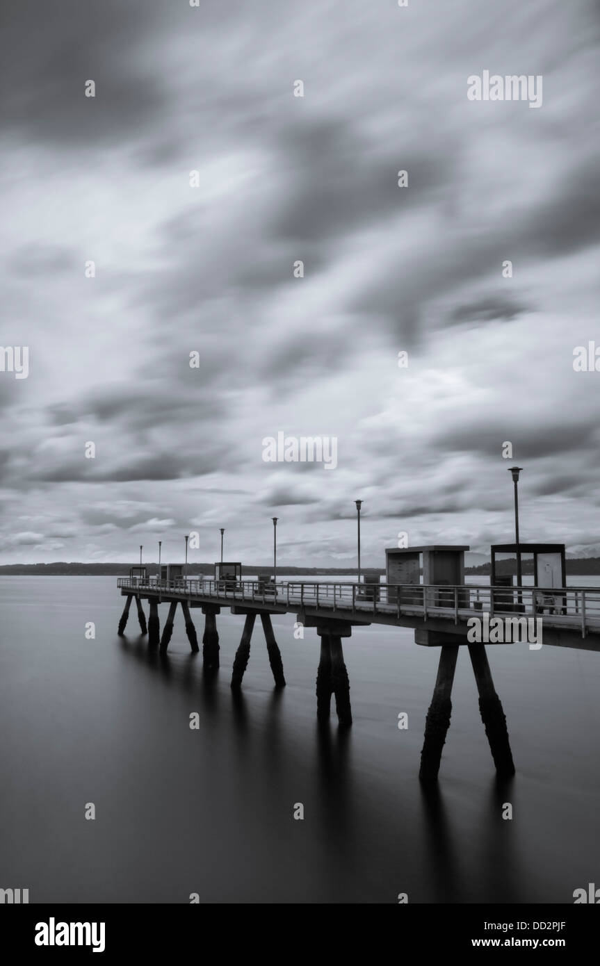 Long exposure of the fishing pier at Edmonds, Washington, USA Stock ...