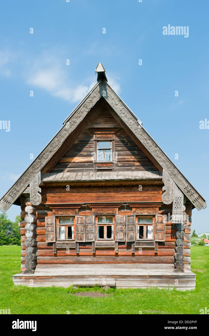 The facade of village houses Stock Photo - Alamy