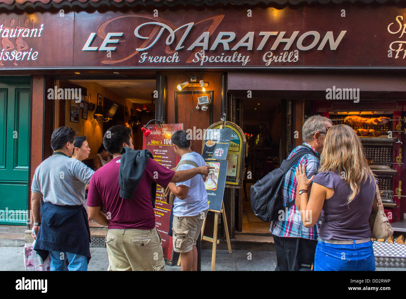 Paris, France, Street Scenes, French BIstro Restaurant, "Le Marathon ...