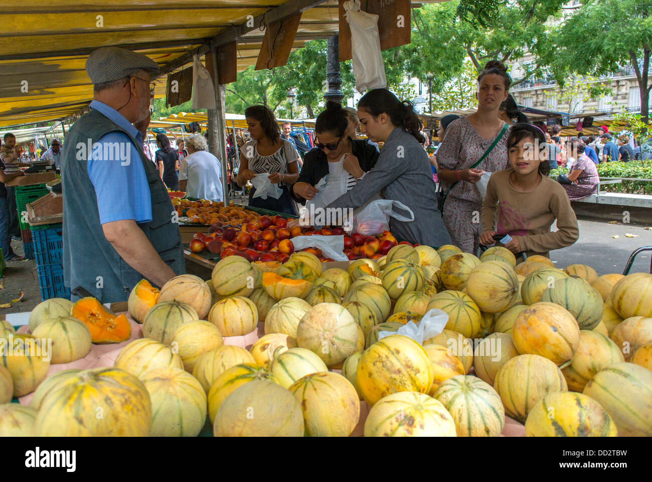 Paris, France, French People Food Shopping, Farmer's Market, in the ...