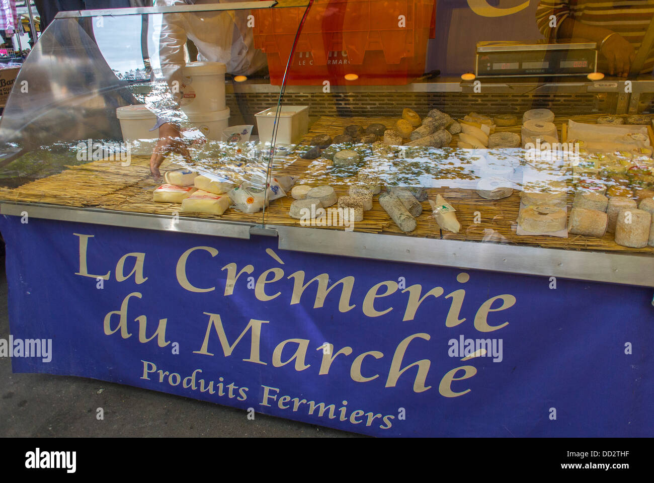 Paris, France, Display, French Cheese Shop in Outdoor Farmer's Market ...