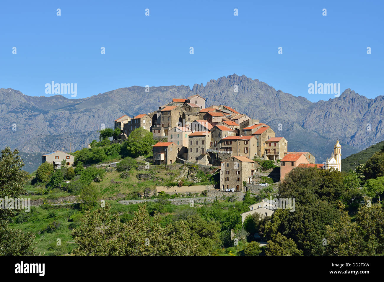 Village of Tralonca, Le Boziu Region, Corsica Stock Photo - Alamy