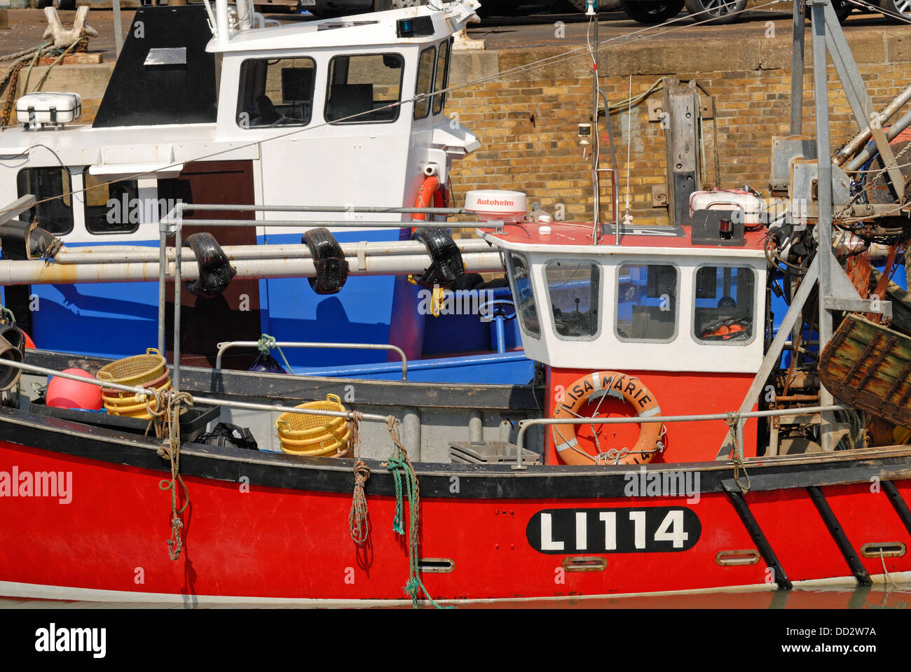 Whitstable, Kent, England, UK. Fishing boats in the harbour Stock Photo ...