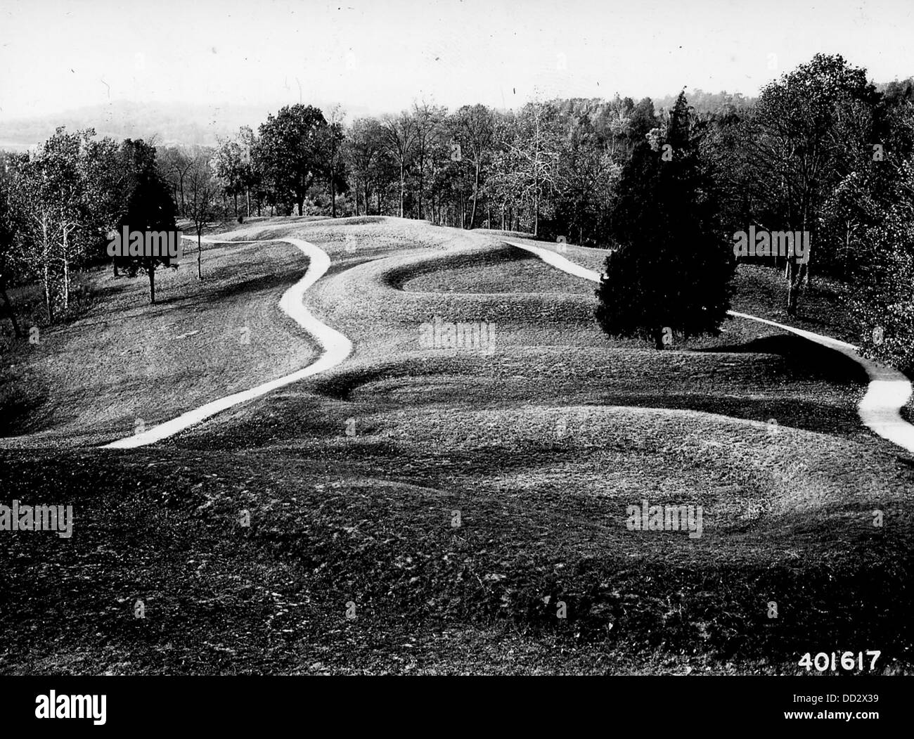 A section of the Serpent Mound, a prehistoric effigy mound located in ...
