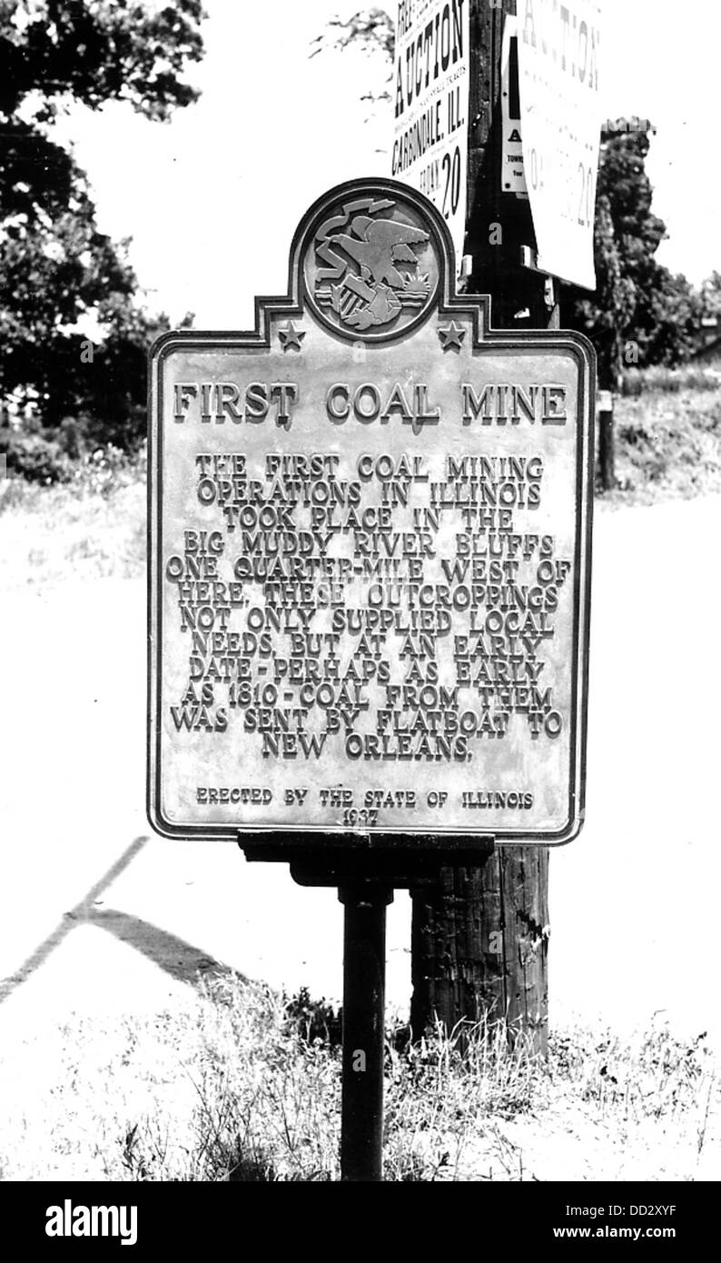 This historical marker along the roadside commemorates the first coal ...