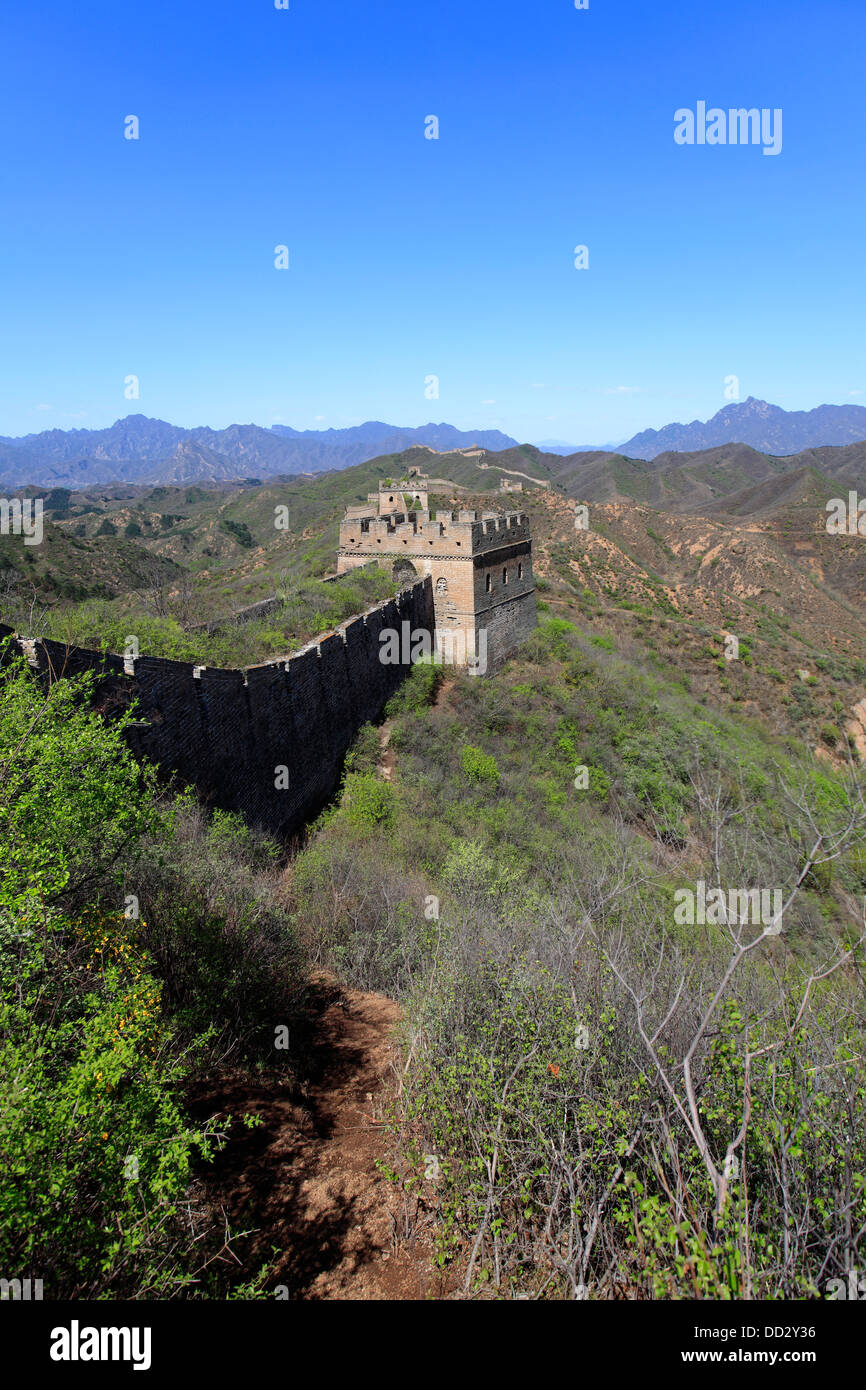 Watch towers on the Great Wall of China near Jinshanling village ...