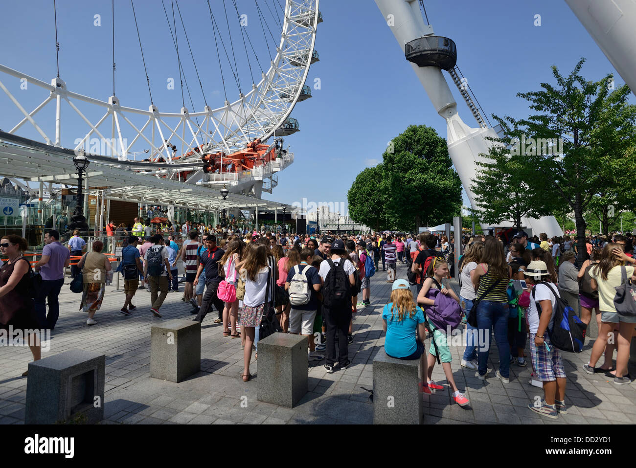 Tourists in front of the London Eye, in London Stock Photo - Alamy
