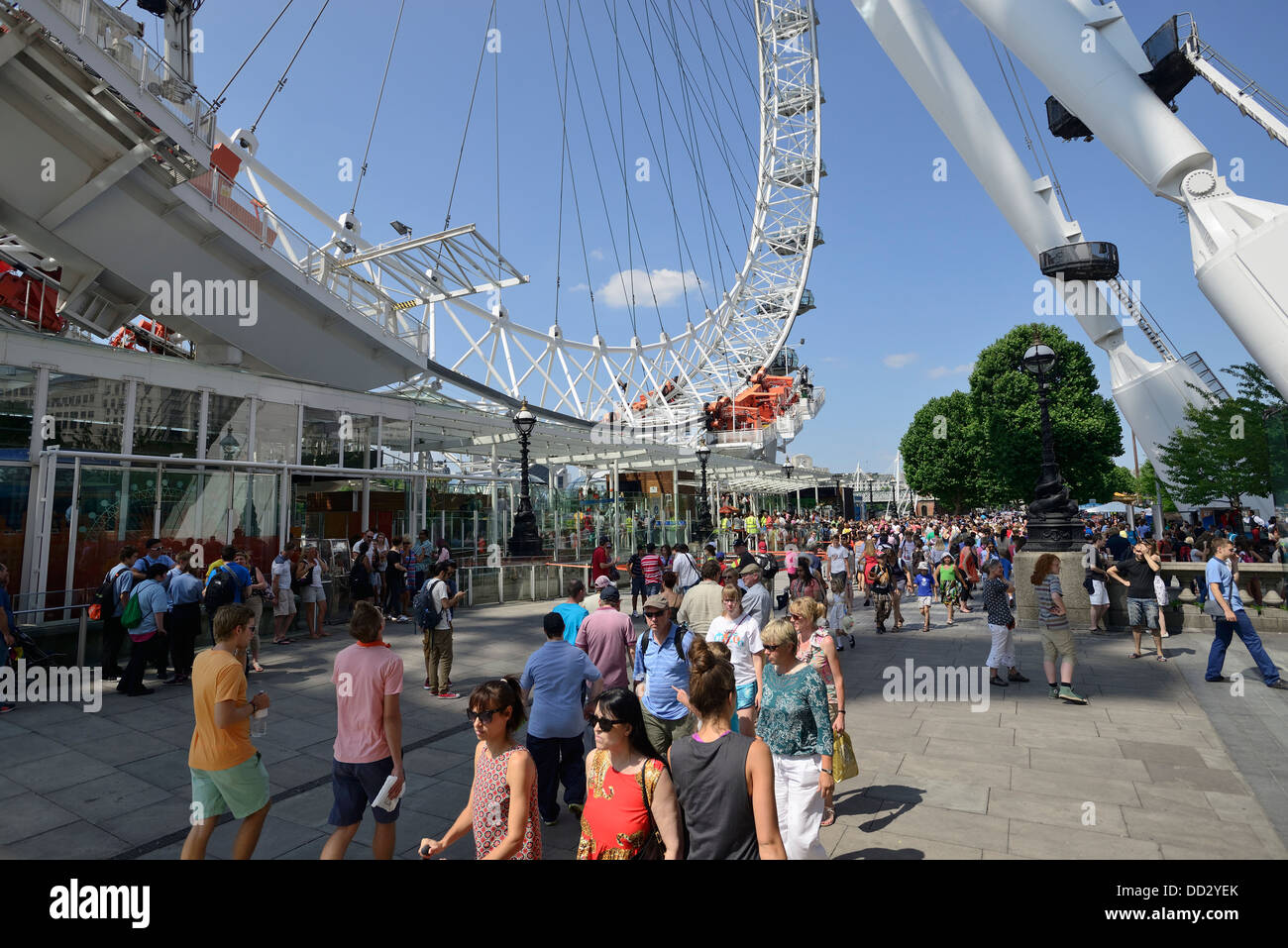 Tourists in front of the London Eye, in London Stock Photo - Alamy