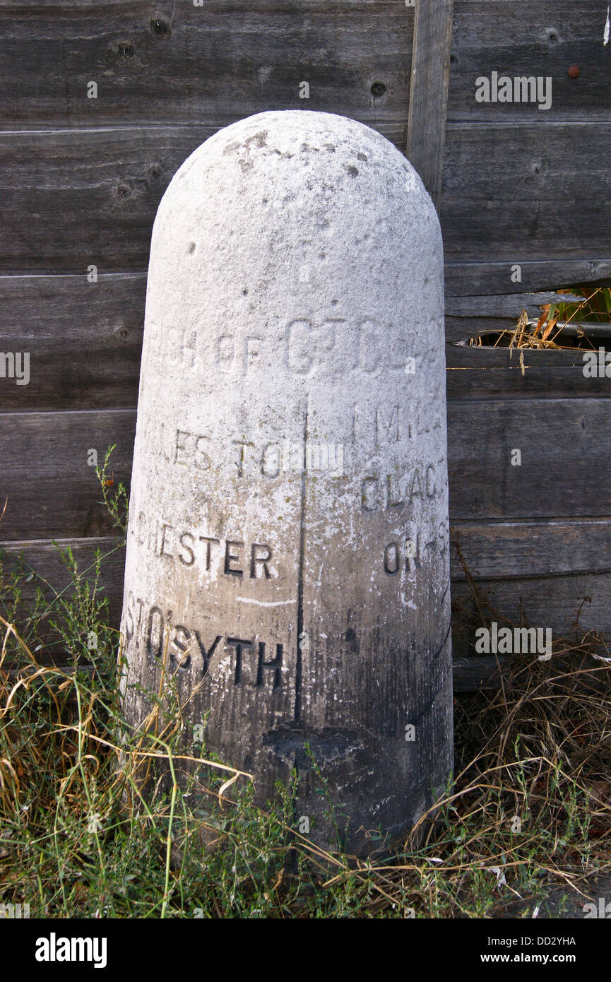 Stone milestone outside a weatherboard house in Old Road, Clacton-on ...