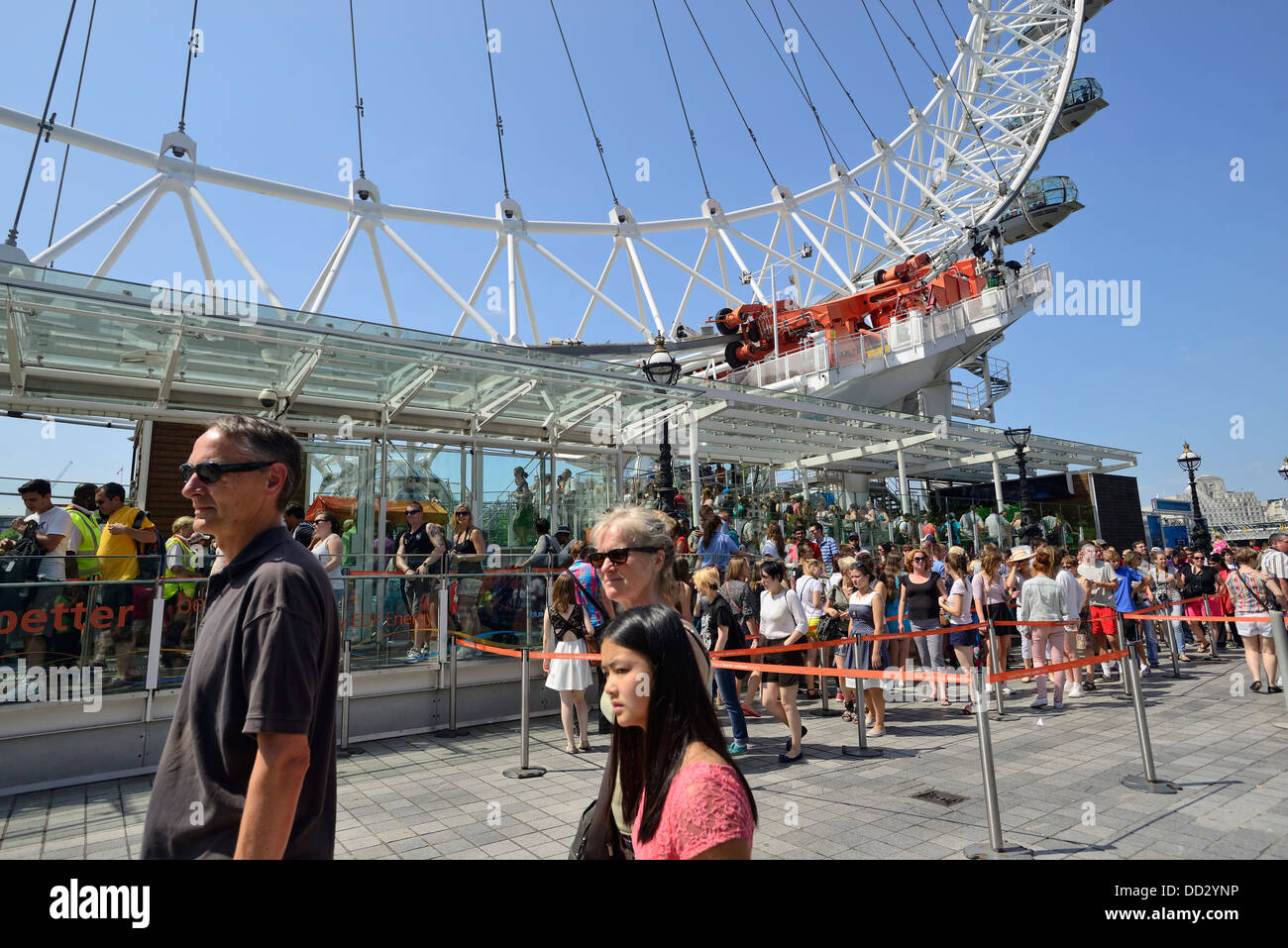 Tourists in front of the London Eye, in London Stock Photo - Alamy