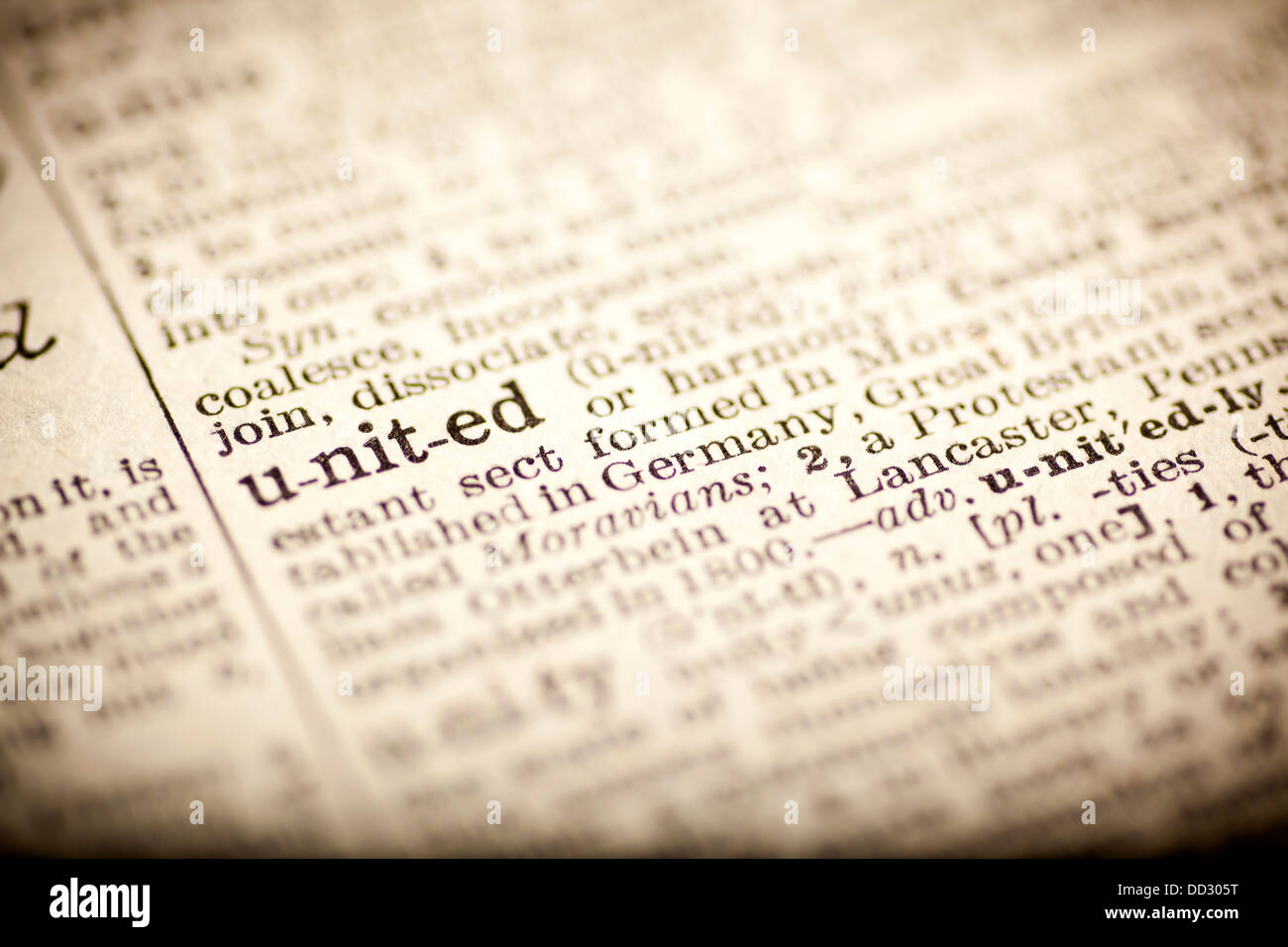 Dictionary word united Stock Photo - Alamy