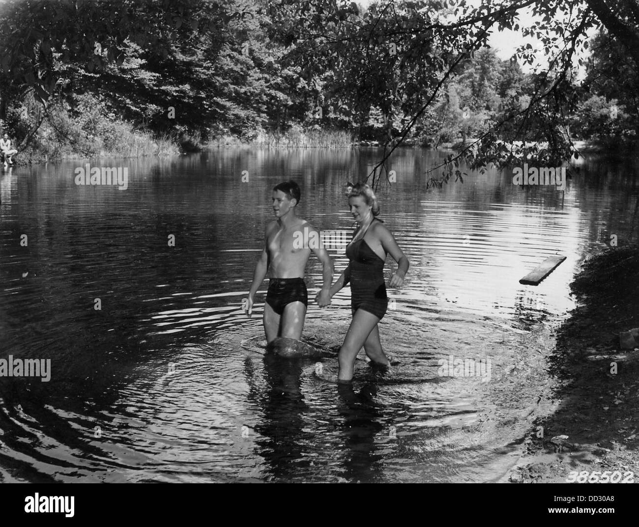 A view of a swimming beach, providing a popular recreational area for ...