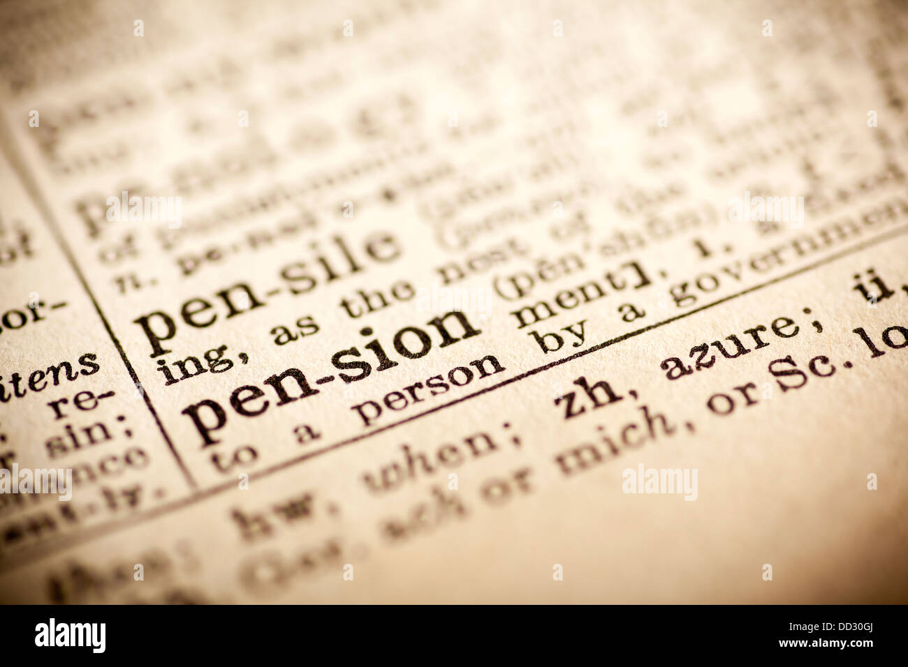 Dictionary word pension Stock Photo - Alamy