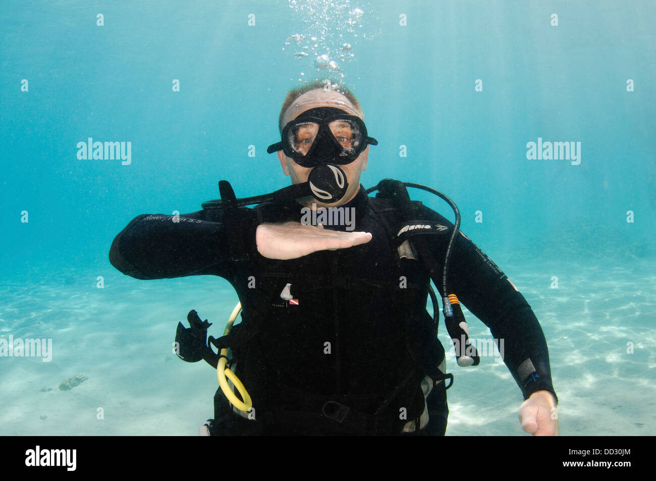 Underwater Hand signs Stock Photo - Alamy