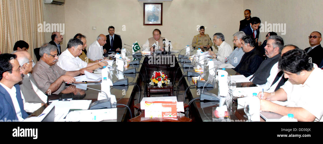 Islamabad, Pakistan. 24th August 2013. Prime minister Mian Muhammad ...