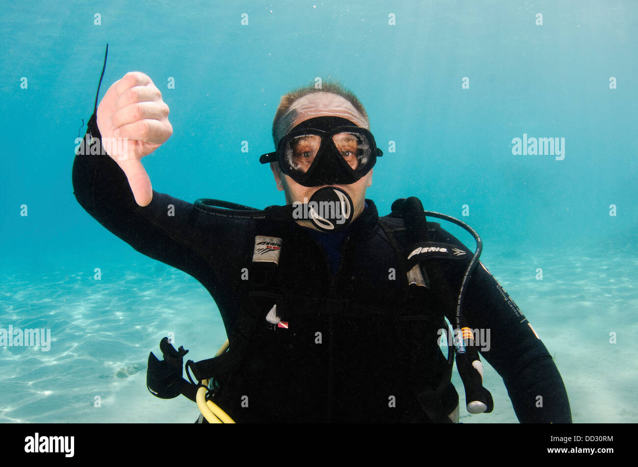 Underwater Hand signs Stock Photo - Alamy