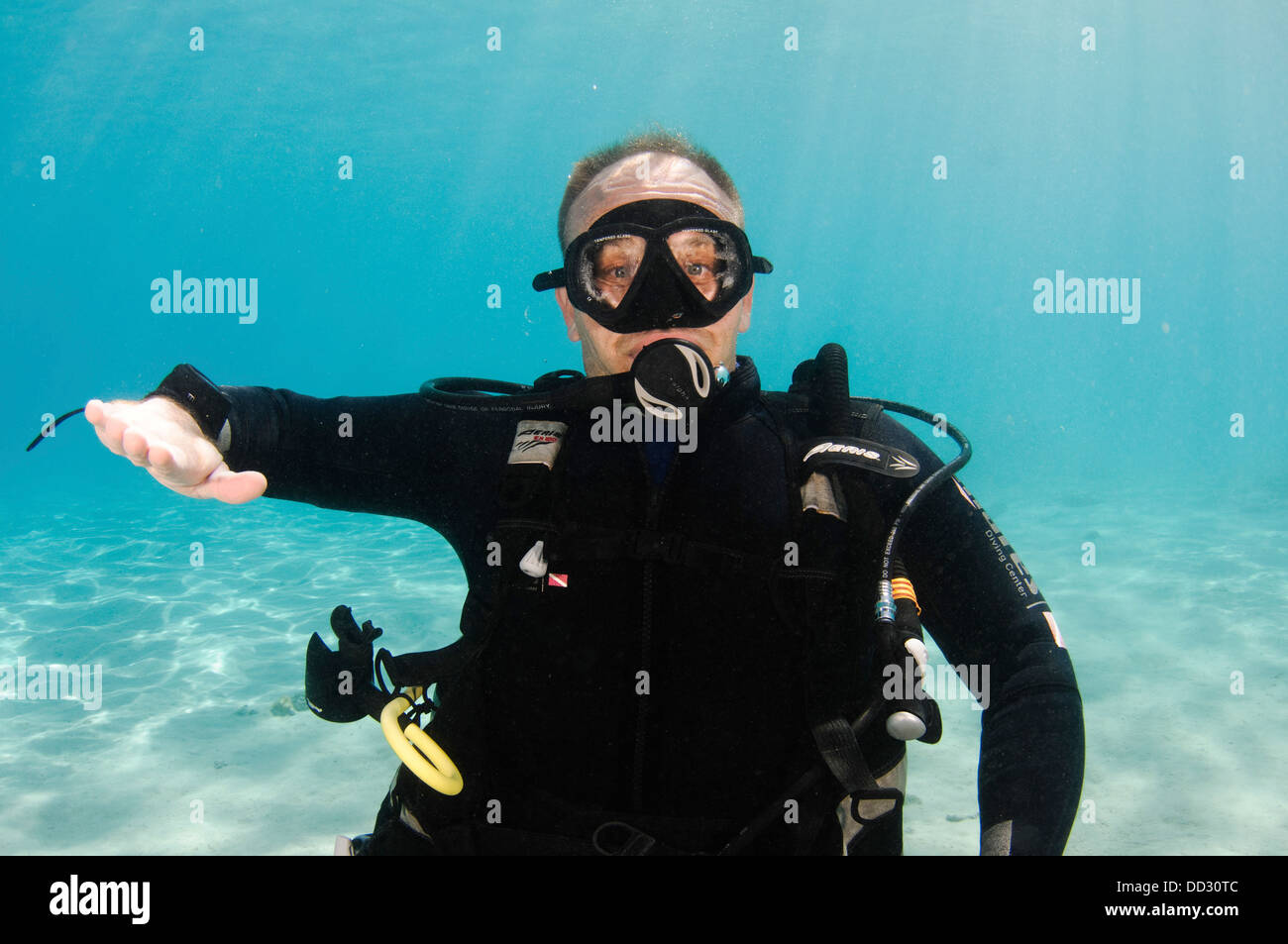 Underwater Hand signs Stock Photo - Alamy