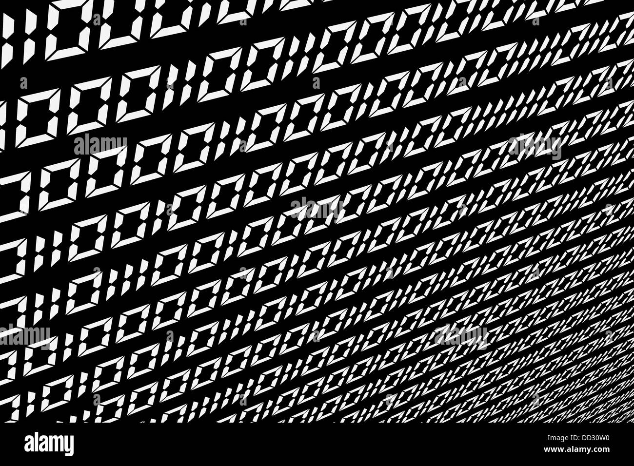 3D rendered illustration representing binary data, communications, security and encryption ...