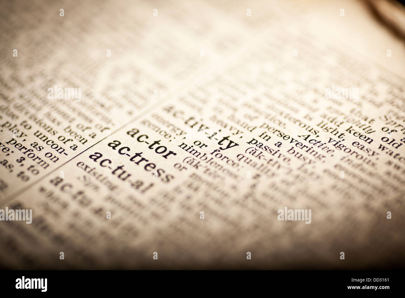 Dictionary word actor Stock Photo - Alamy