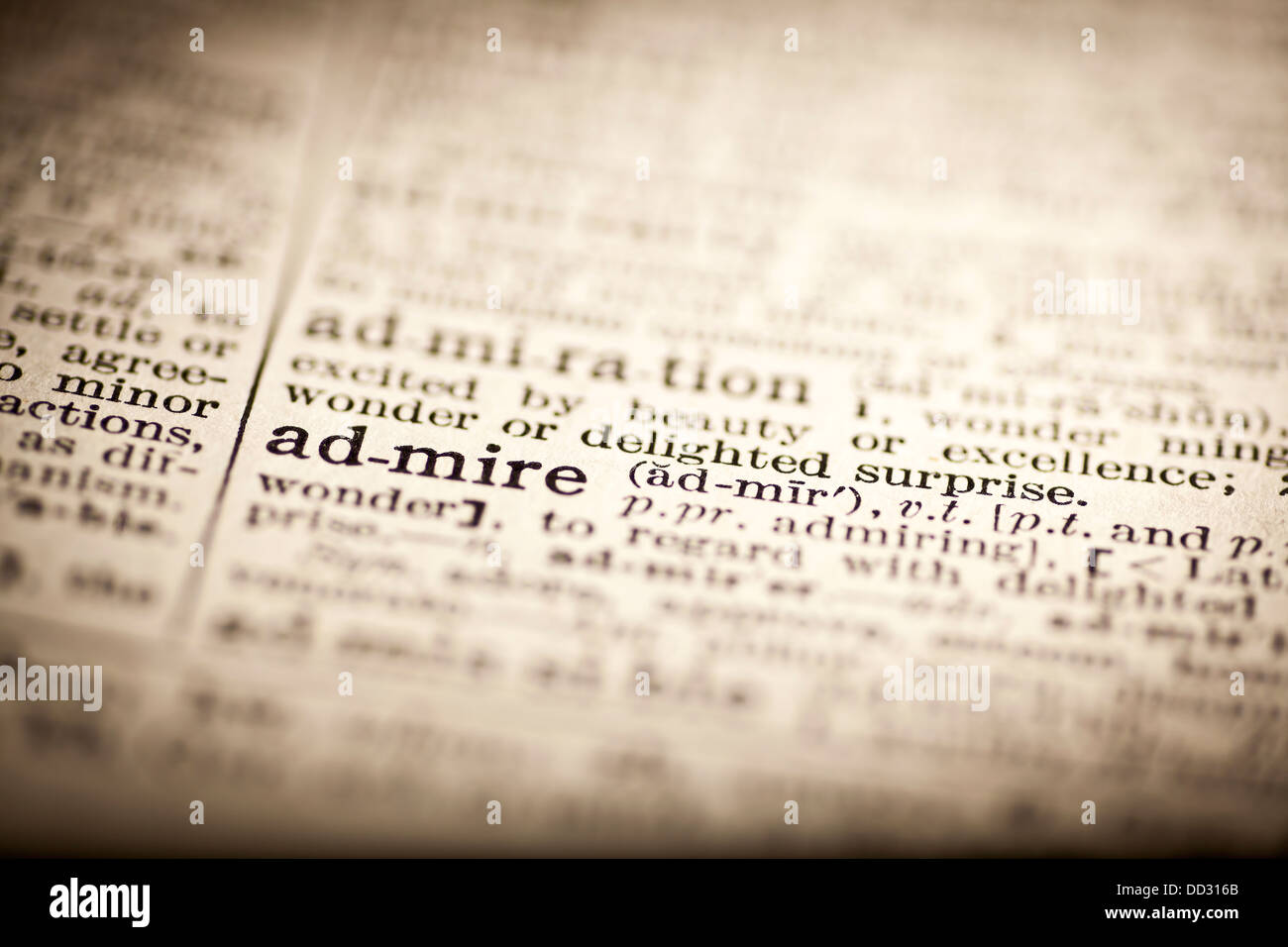 Dictionary word admire Stock Photo - Alamy