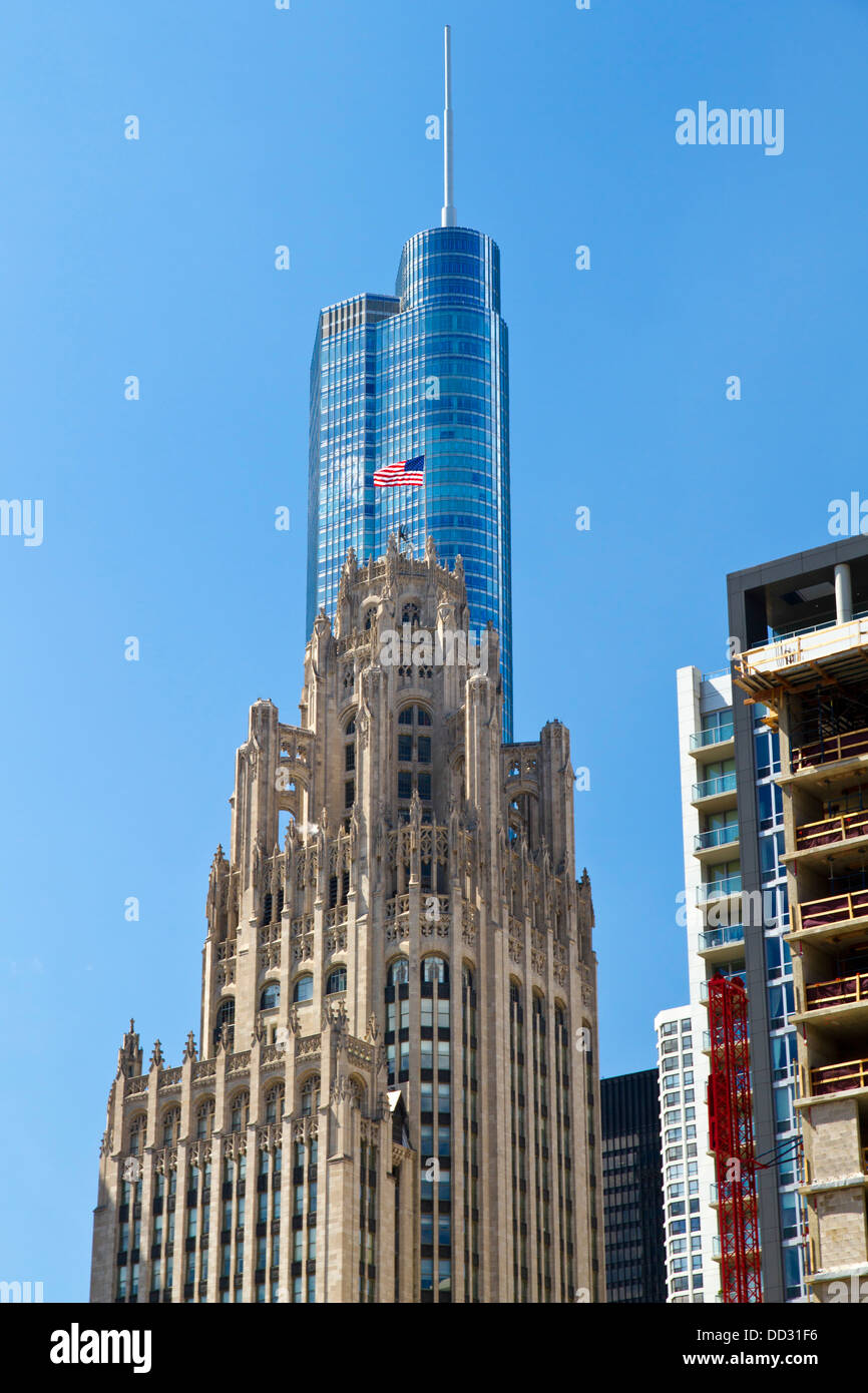 Chicago Illinois, skyline. Trump tower Stock Photo - Alamy