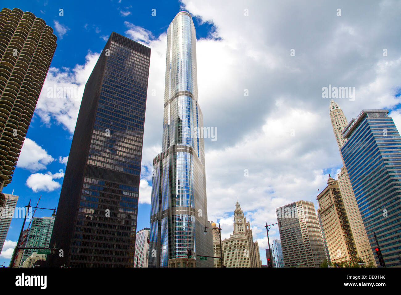 Chicago Illinois, skyline. Trump tower Stock Photo - Alamy