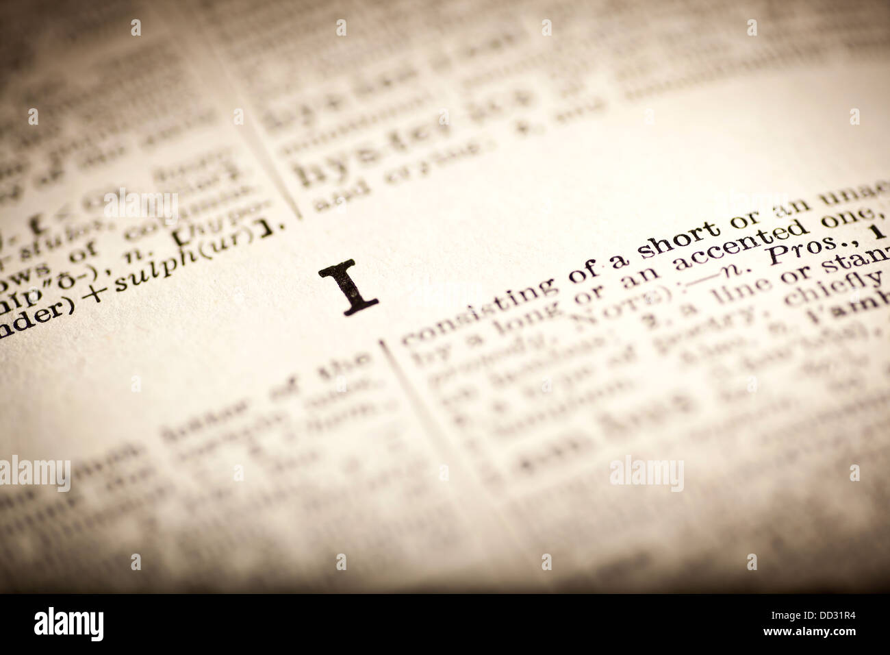 Dictionary letter I Stock Photo - Alamy