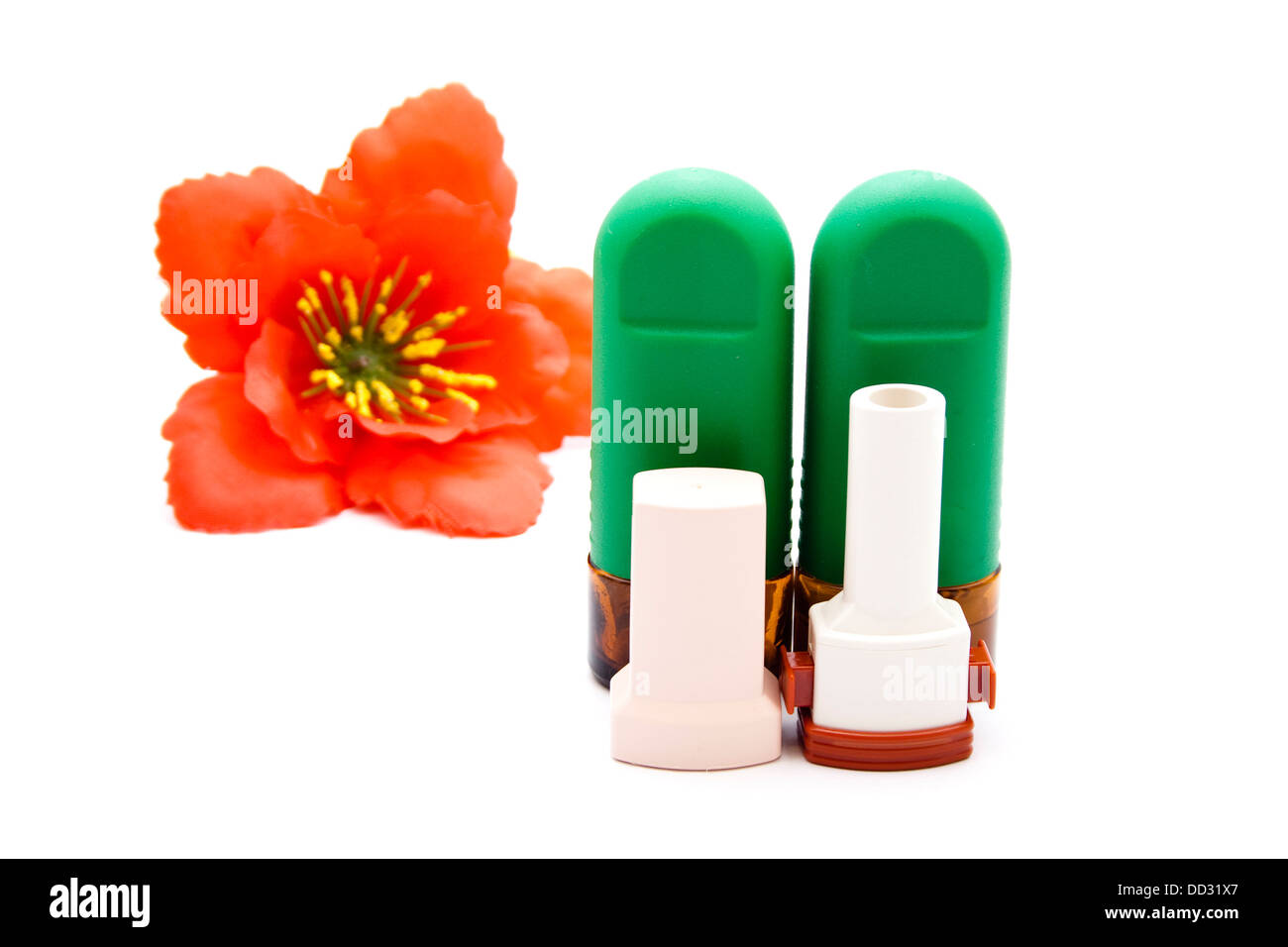 Asthma Inhaler with nasal Spray Stock Photo - Alamy