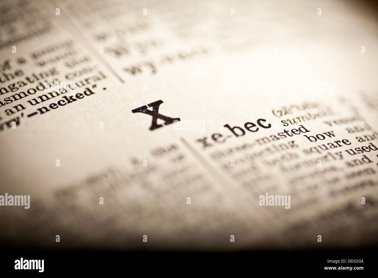 Dictionary letter X Stock Photo - Alamy